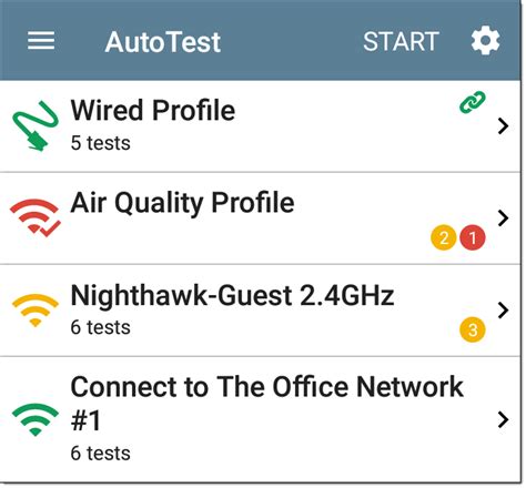 main autotest screen
