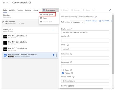 devops security configuration of devops pipeline classic and yaml