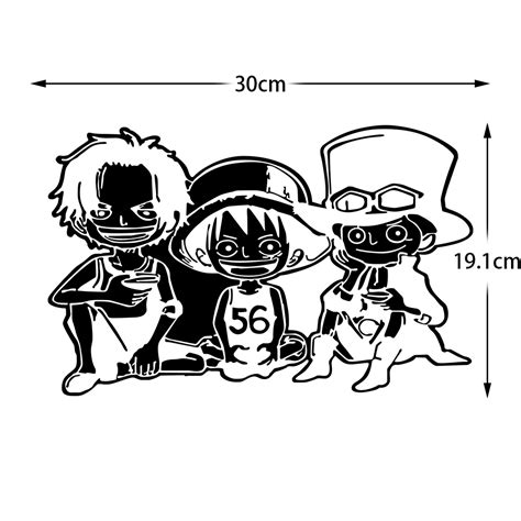 One Piece สติ๊กเกอร์รถสะท้อนแสง Luffy Ace Roronoa Zoro รถประตูกระจก