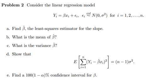 Solved Problem Consider The Linear Regression Model Chegg