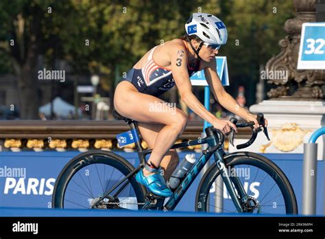 Paris France 08 17 2023 Paris 2024 Triathlon Test Event Women