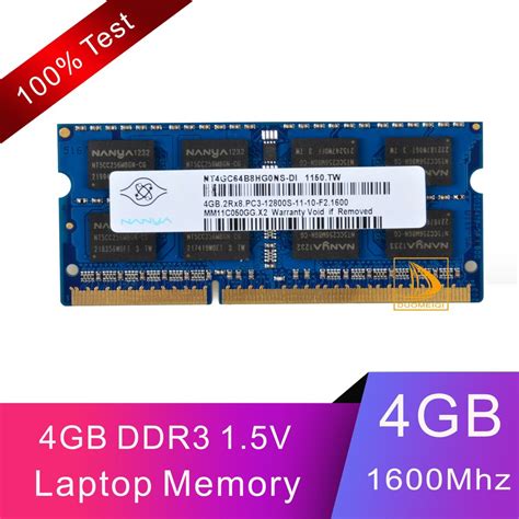 For Nanya 4gb 2rx8 Pc3 12800s Ddr3 1600mhz 204pin Sodimm Laptop Memory