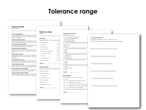 Tolerance Range Made By Teachers