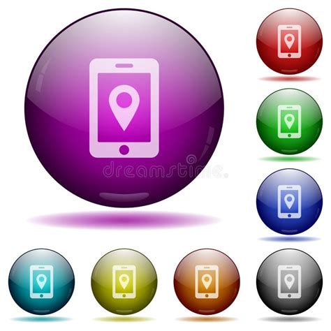 Mobile Navigation Glass Sphere Buttons Stock Vector Illustration Of