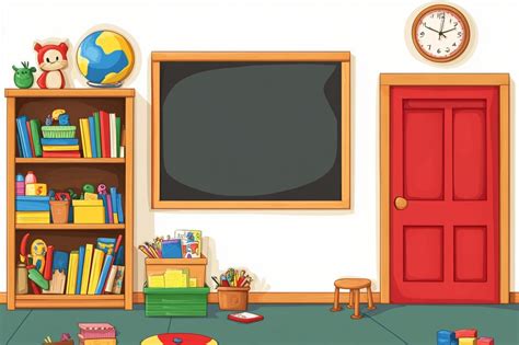 Classroom Wall White Background Simple Premium Ai Generated Vector