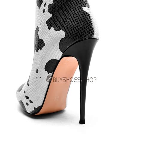 Cheap Pointed Toe Leopard Print Stilettos Ankle Boots Going Out