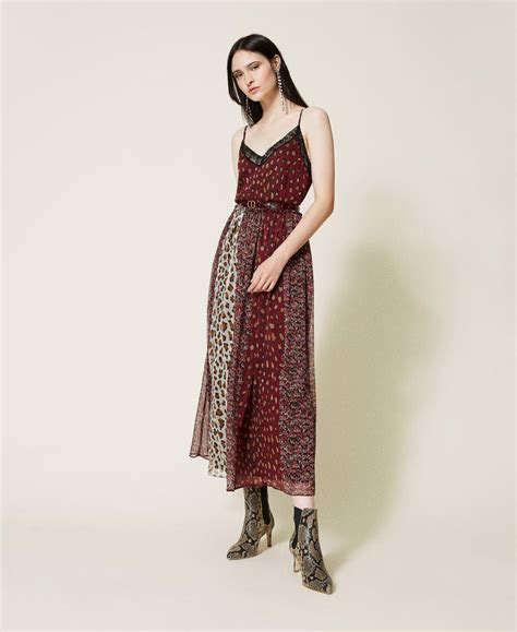 Printed Creponne Dress Woman Patterned Twinset Milano