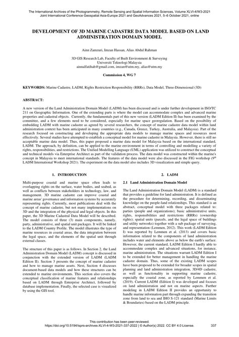 Pdf Development Of 3d Marine Cadastre Data Model Based On Land Administration Domain Model