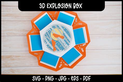 Explosion Box Template SVG Christmas Box Creative Fabrica
