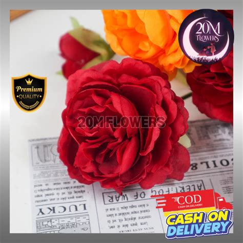 Jual BUNGA PEONY CUTE ARTIFICIAL CABANG 3 PREMIUM ARTIFICIAL FLOWER