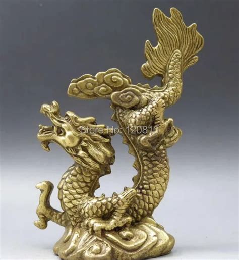 Chinese Brass Copper Animal Fengshui Lucky Auspicious Wealth Dragon
