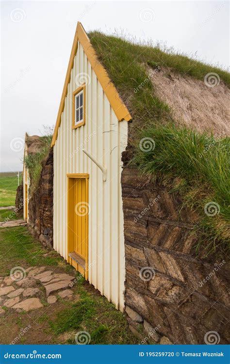 View Of The Old Turf Farmhouse Glaumbaer Farm Iceland Editorial