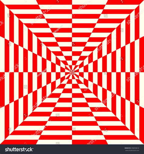 Pattern Symmetric Geometric Ornamentoptical Illusion Red Stock Vector
