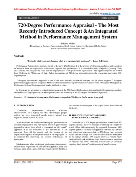 Pdf 720 Degree Performance Appraisal The Most Recently Introduced Concept Andan Integrated