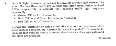 Solved A Traffic Light Controller Is Required To Simulate A