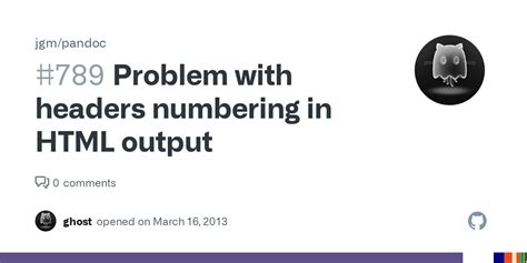 Problem With Headers Numbering In HTML Output Issue 789 Jgm Pandoc