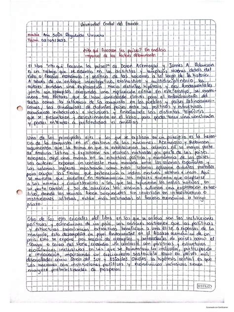 Ensayo Del Libro Por Qué Fracasan Los Países Pdf