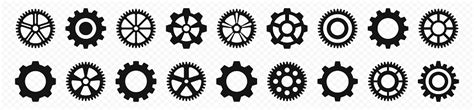 기어 아이콘을 설정합니다 기어 벡터 아이콘입니다 톱니바퀴 아이콘 컬렉션입니다 설정 구성 개념 아이콘 벡터 개체 그룹에 대한 스톡