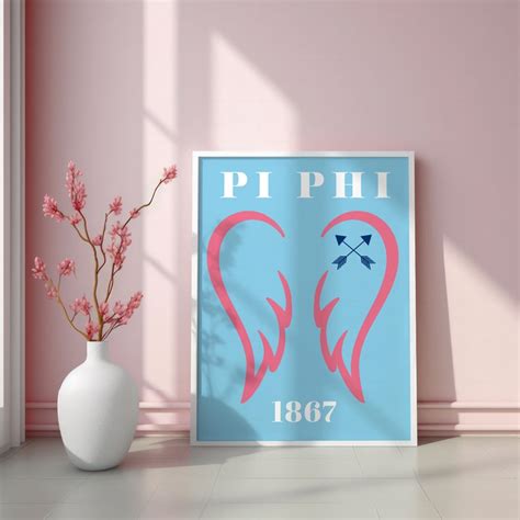 Pi Beta Phi Wall Print Printable Digital Download Pi Phi Angel Wings