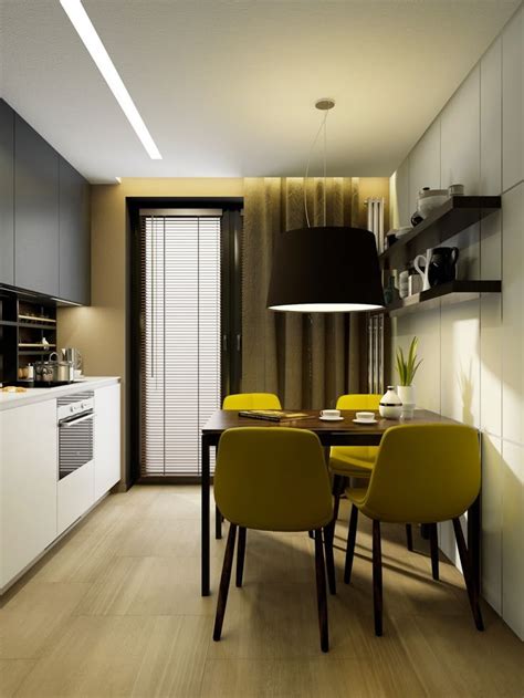 Модерен интериорен проект за малка кухня с трапезария [9 м²] Interior