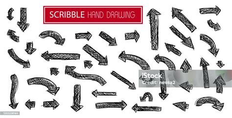 큰 세트 검은 낙서 화살표 손으로 그린 스타일 아이콘입니다 낙서 화살표 스케치 기호와 손으로 그린 세트 흰색 배경의 벡터 그림 0명에 대한 스톡 벡터 아트 및 기타 이미지