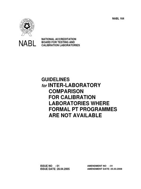Guideline For Inter Laboratory Comperision For Calibration Laboratory