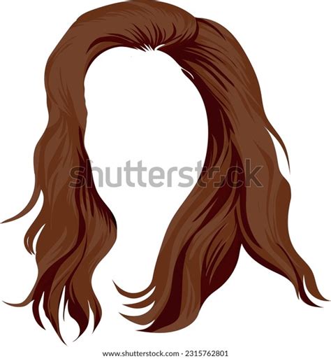 Female Dark Red Medium Length Hair Stock Vector Royalty Free