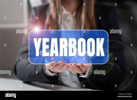 Sign Displaying Yearbook Concept Meaning Publication Compiled By