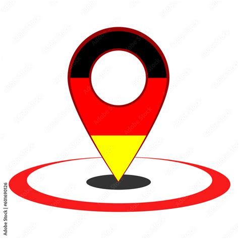 Pinpoint With Texture Of The Flag Of The Germany Map Location Global