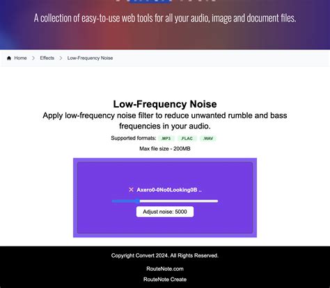 Routenote Convert Free Low Frequency Noise Filter Online Routenote Blog