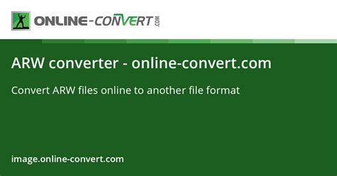 ARW Converter Online Convert Com