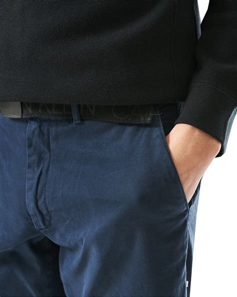 Calvin Klein Garment Dyed Belted Shorts Navy At