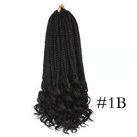 Girl Crochet Hair Box Braids Curly Ends 14 18 24 I Grandado