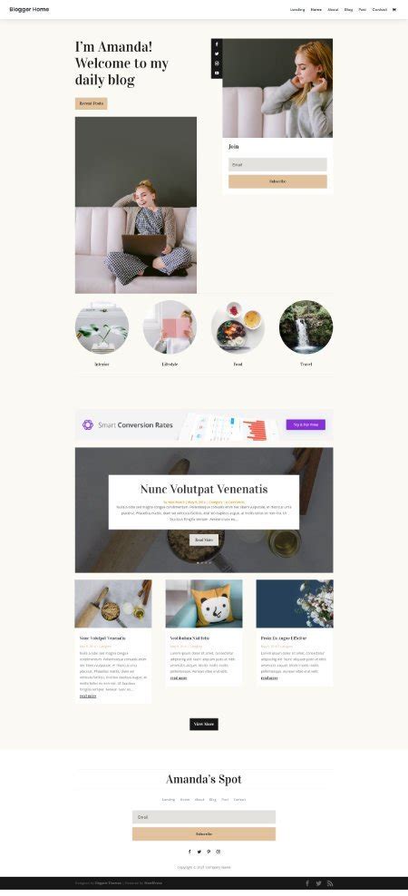 Divi Bloggerwebsite Example Free Blooger Template