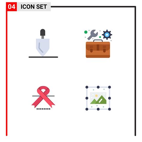4 Universal Flat Icon Signs Symbols Of Equipment Oncology Tools Toolbox Medical Editable Vector