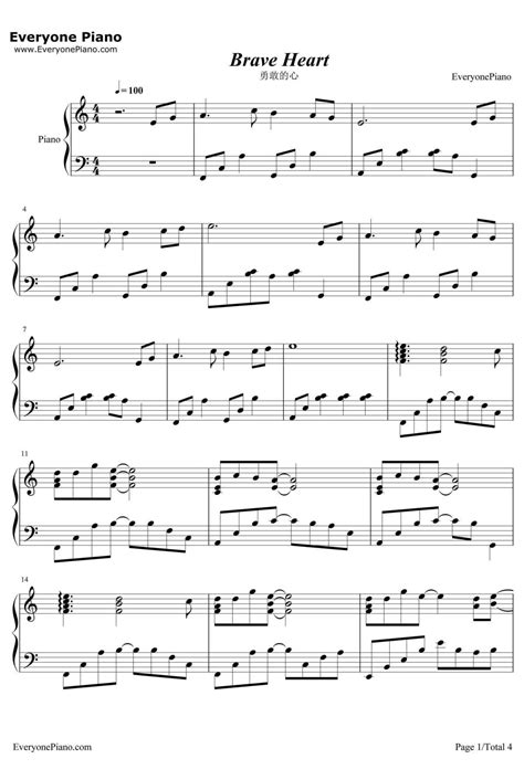 勇敢的心钢琴谱 Jameshorner Braveheart 318曲谱