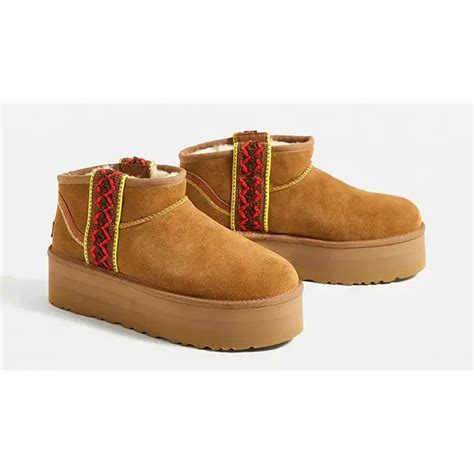 Ugg Classic Ultra Mini Braided Platform Boots Chestnut Where To Buy