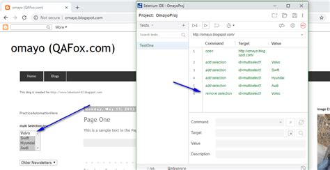New Selenium Ide Using ‘remove Selection Command Qafox