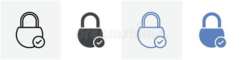 Safe Icon Vector Set Use For Web Ui Or App Stock Vector Illustration Of Protection Lock