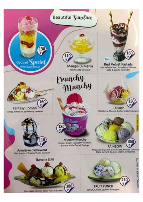 Cream Chills Menu Menu For Cream Chills Bhayandarpada Thane West