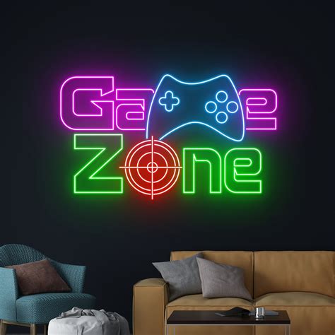 Game Zone Neon Sign Game Controller Led Sign Game Player Led Light