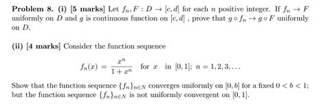 Solved Problem I Marks Let Fn F D C D For Chegg Com