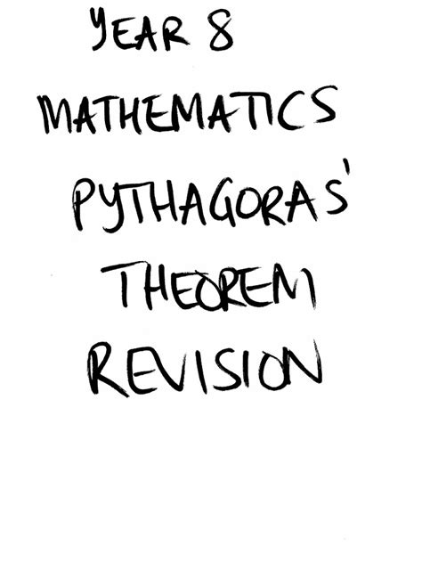 Yr 8 Revision Pythag Pdf