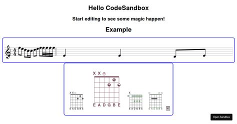 React Vexflow Examples Codesandbox