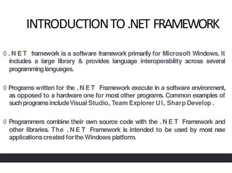 C And Net Framework
