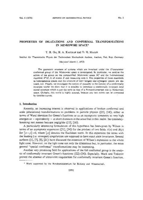 PDF Properties Of Dilatations And Conformal Transformations In