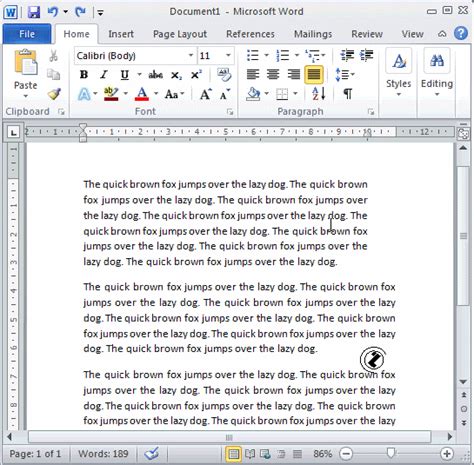 Word2010 Paragraph Indent Left Side