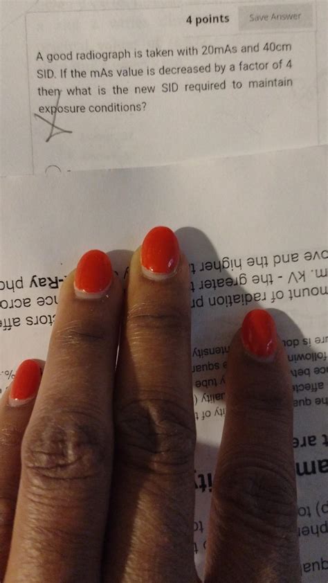 Solved A Good Radiograph Is Taken With MAs And Cm SID Chegg Com