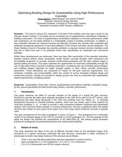 Optimising Building Design For Sustainability Using High