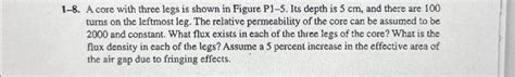 8 A Core With Three Legs Is Shown In Figure P1 5 Chegg